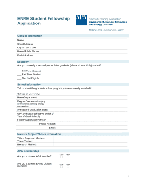 ENRE Student Fellowship Program Doc Template | pdfFiller