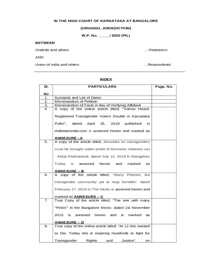 Karnataka High Court Orders The State of ... Doc Template | pdfFiller