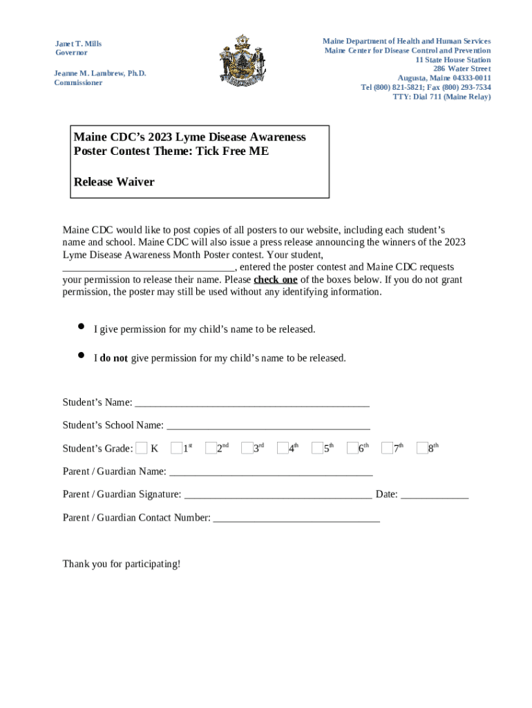 Local students named winners of Maine CDC poster contest Doc Template ...