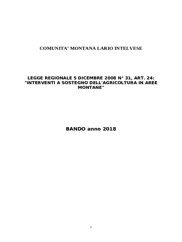 COMUNITA' MONTANA LARIO INTELVESE Doc Template | pdfFiller
