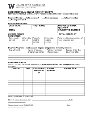 Graduation Plan Expiration Date - environment uw Doc Template | pdfFiller