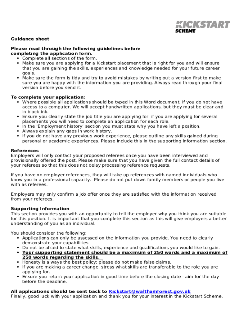 Withdrawn Apply for a Kickstart Scheme grant through ... Doc Template | pdfFiller