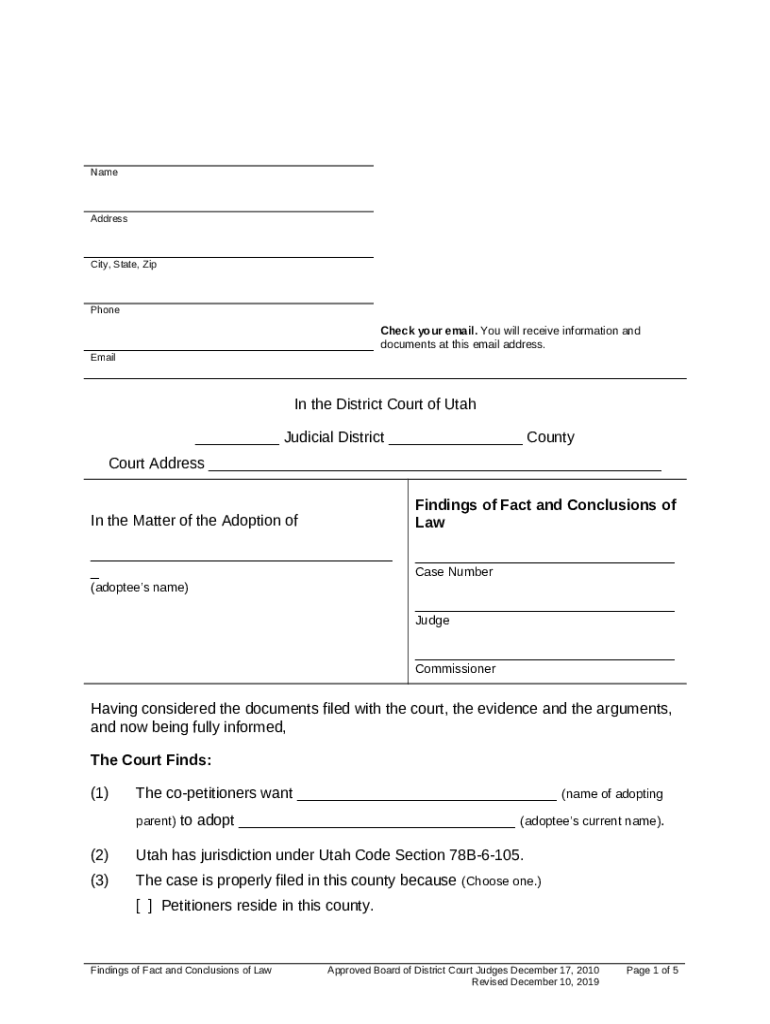 Findings of Fact and Conclusions of Law. Findings of Fact and ...