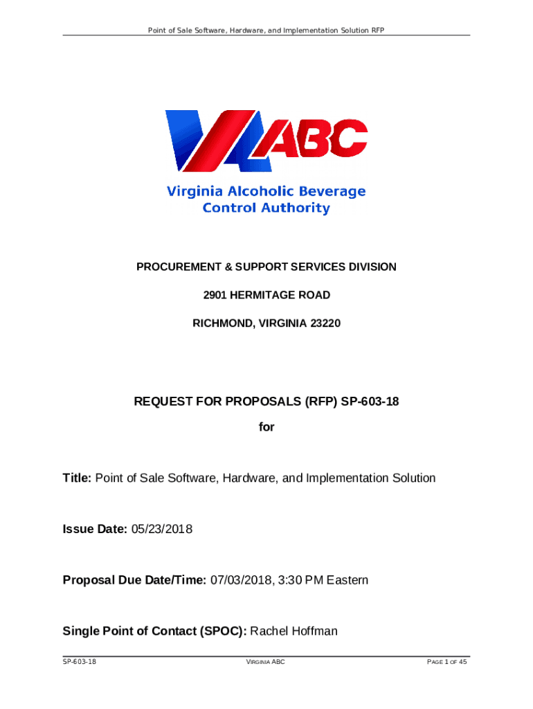 REQUEST FOR PROPOSALS (RFP) SP-603-18 for Title Doc Template | pdfFiller