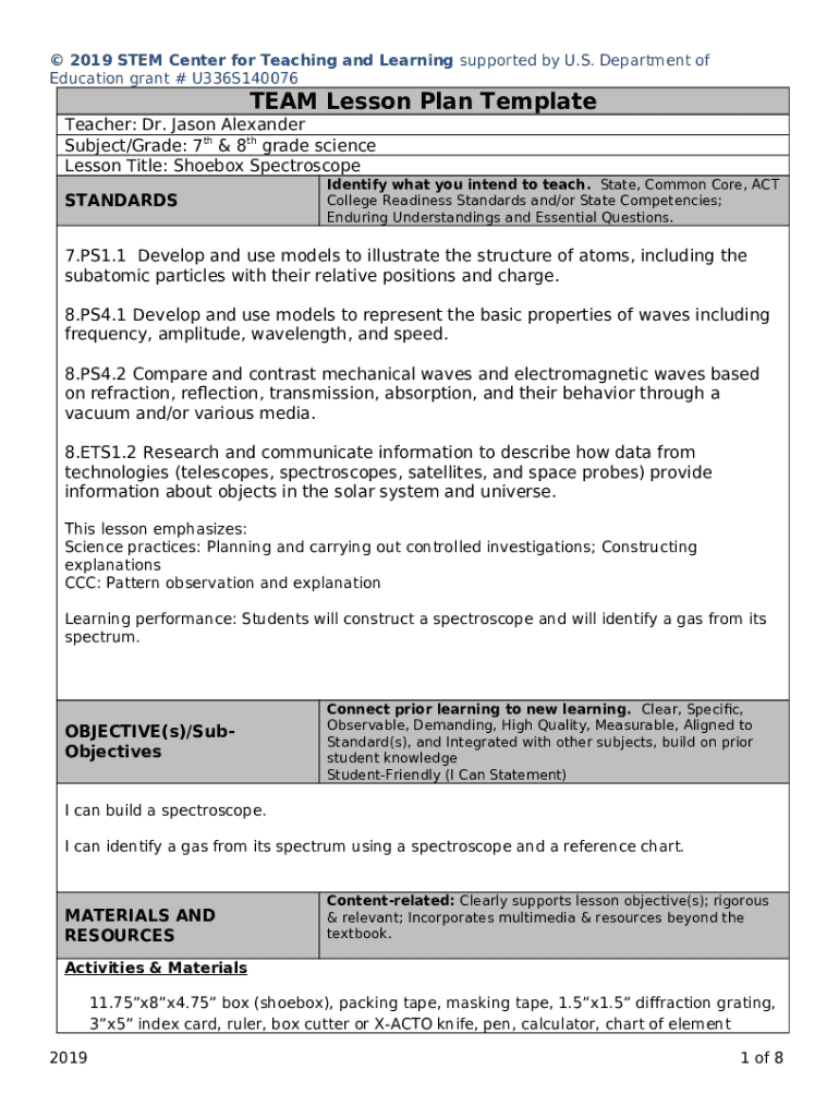 Lesson Plan Chart Template by Alexander's Adventures Doc Template ...