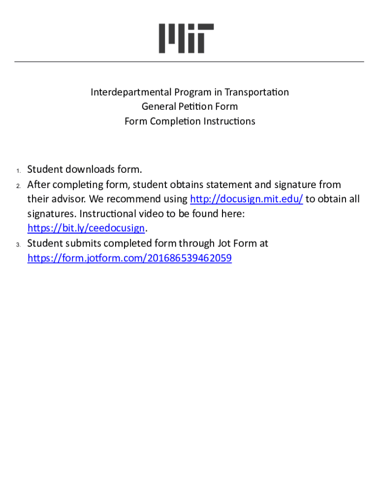 Fillable Online cee mit General Petition Form Form Completion ...