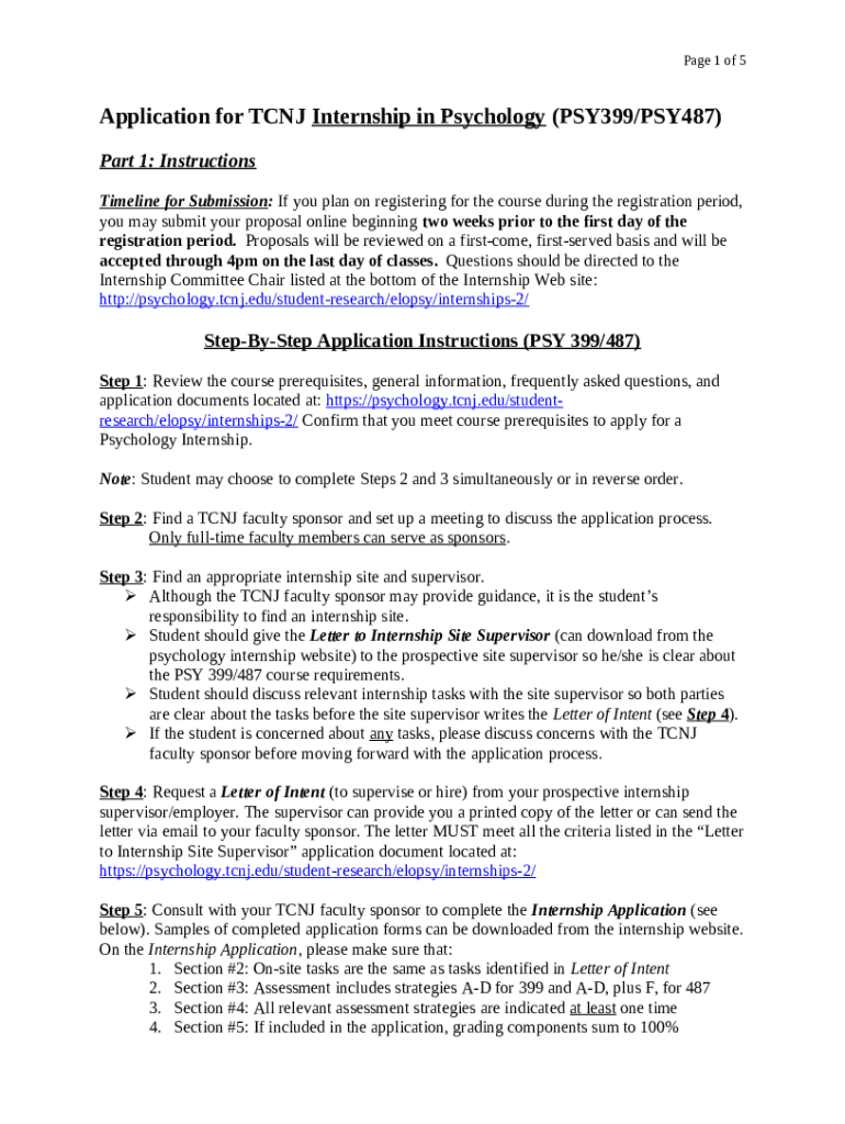 Internship sThe Career Center - psychology tcnj Doc Template | pdfFiller