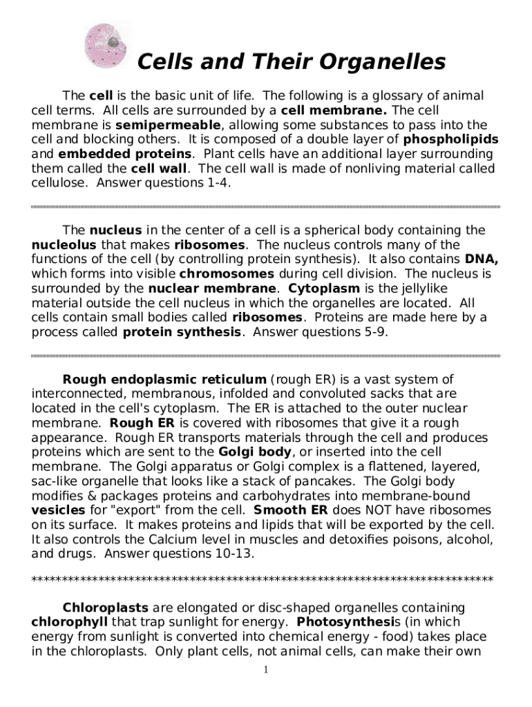 What Is a Cell?Learn Science at Scitable Doc Template | pdfFiller