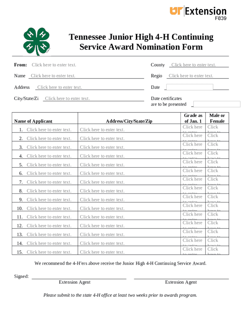 Merit Awards Nomination .docx - 4h tennessee Doc Template | pdfFiller