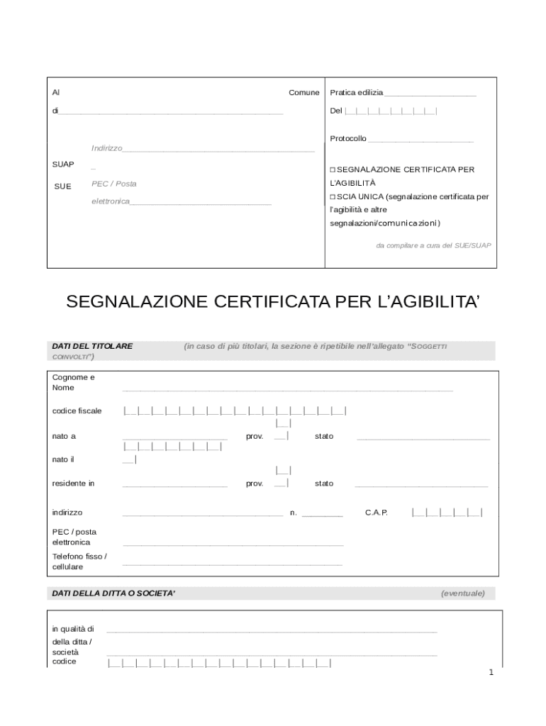 da compilare a cura del SUE/SUAP Doc Template | pdfFiller