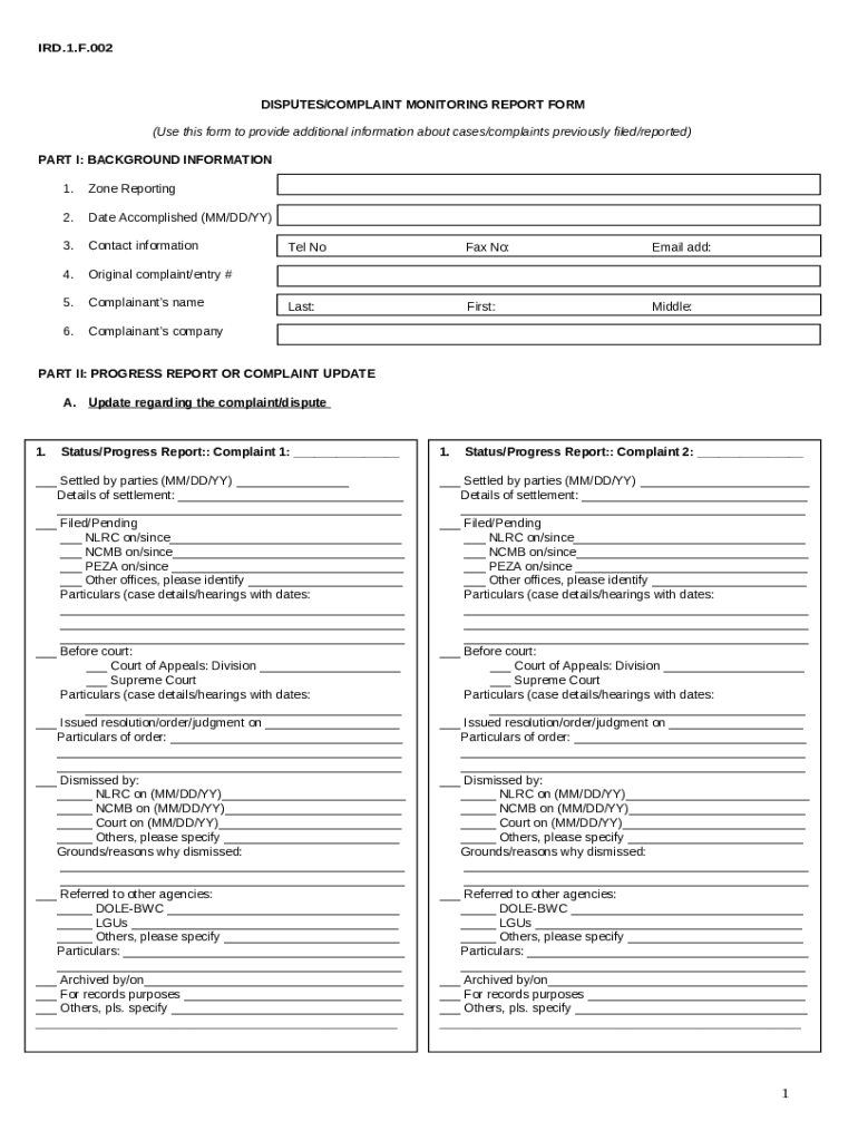 SRF Progress Report Update Doc Template | pdfFiller