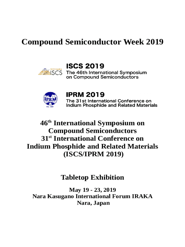 Compound Semiconductor Week (CSW2019) Doc Template | pdfFiller