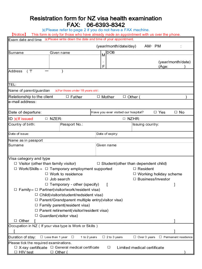 Fillable Online Medical and Chest X-ray Certificate (INZ 1007) Fax ...