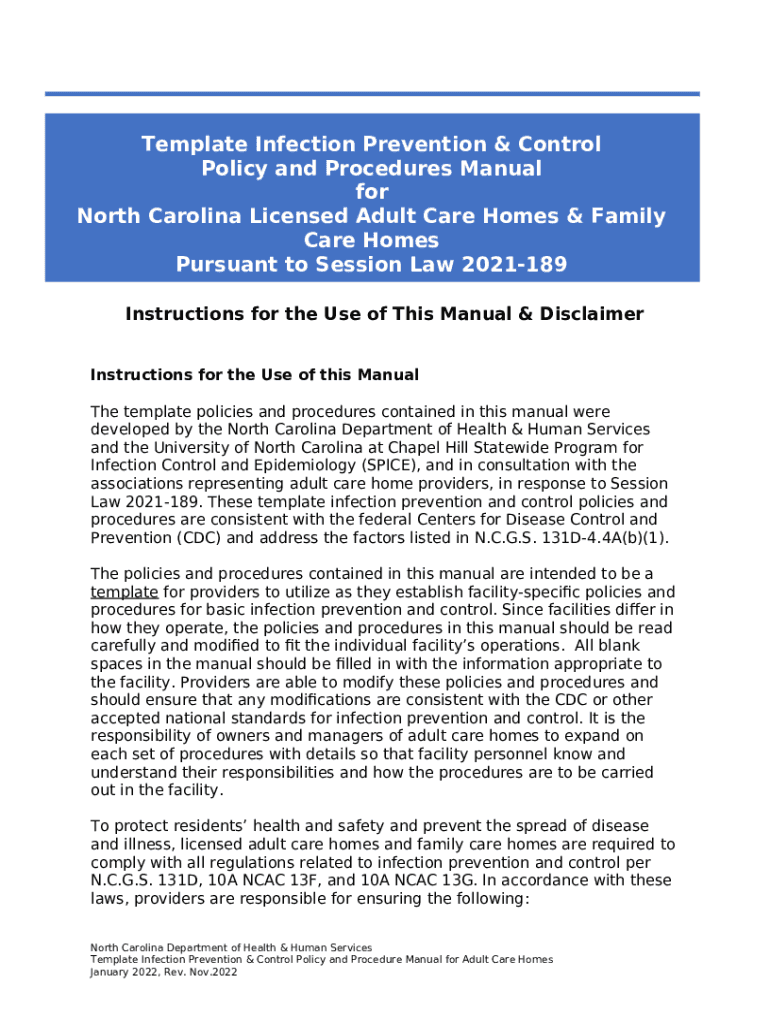 Facility Name Infection Prevention and Control Policy Manual Doc ...