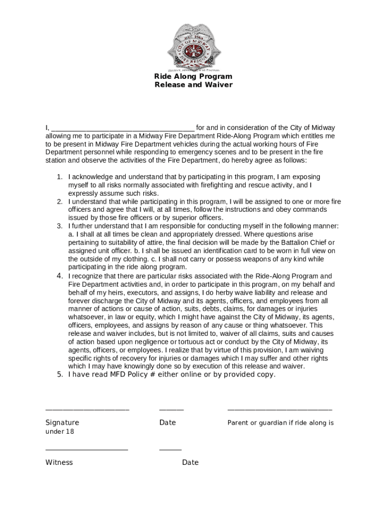 FFD Ride-Along Application - Fresno Fire Department Doc Template ...