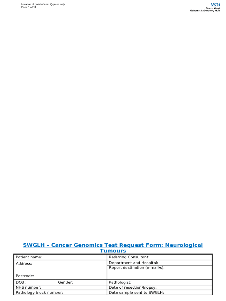 SWGLH Cancer Genomics Test Request .doc - Location of... Doc Template ...