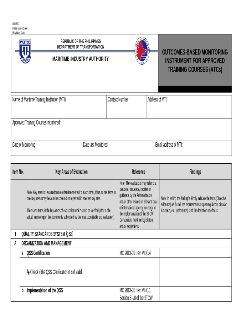 Guidelines for the Accreditation of Maritime Training ... Doc Template | pdfFiller