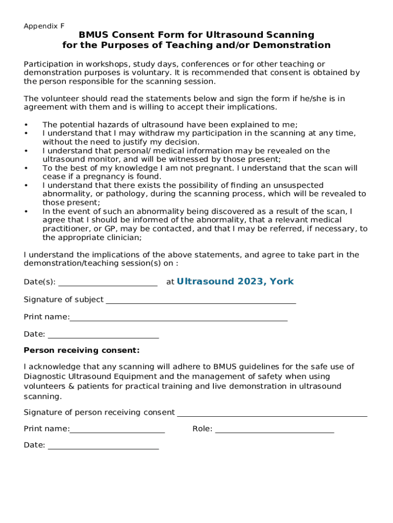 Consent for Ultrasound Scanning for the Purposes of ... Doc Template ...