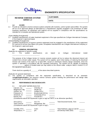 Series LC RO Engineer's Specification. Series LC RO Doc Template ...