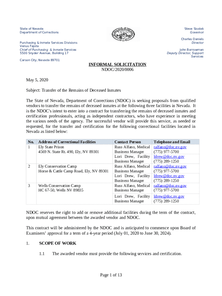 New director at the Nevada Department of Corrections - doc nv Doc ...