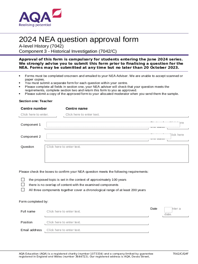2024 Candidate record A-level History NEA - Mark Scheme Doc Template ...