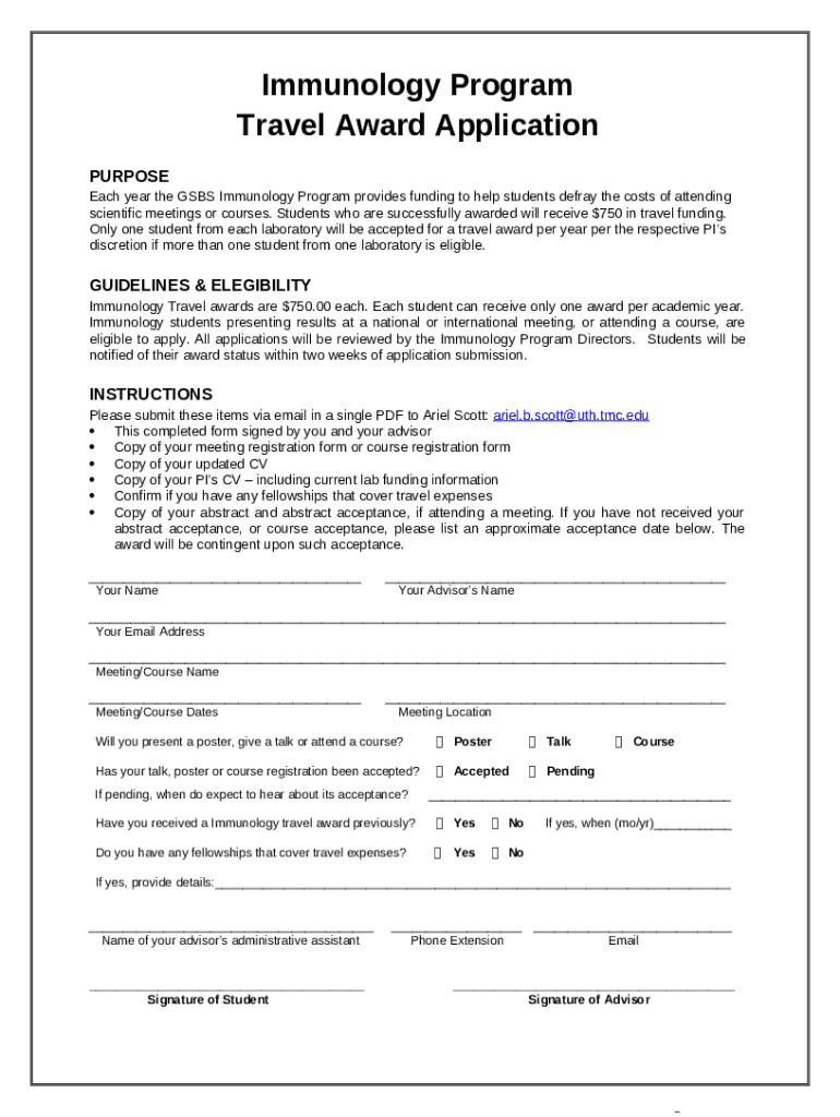 Immunology Program - gsbs uth Doc Template | pdfFiller