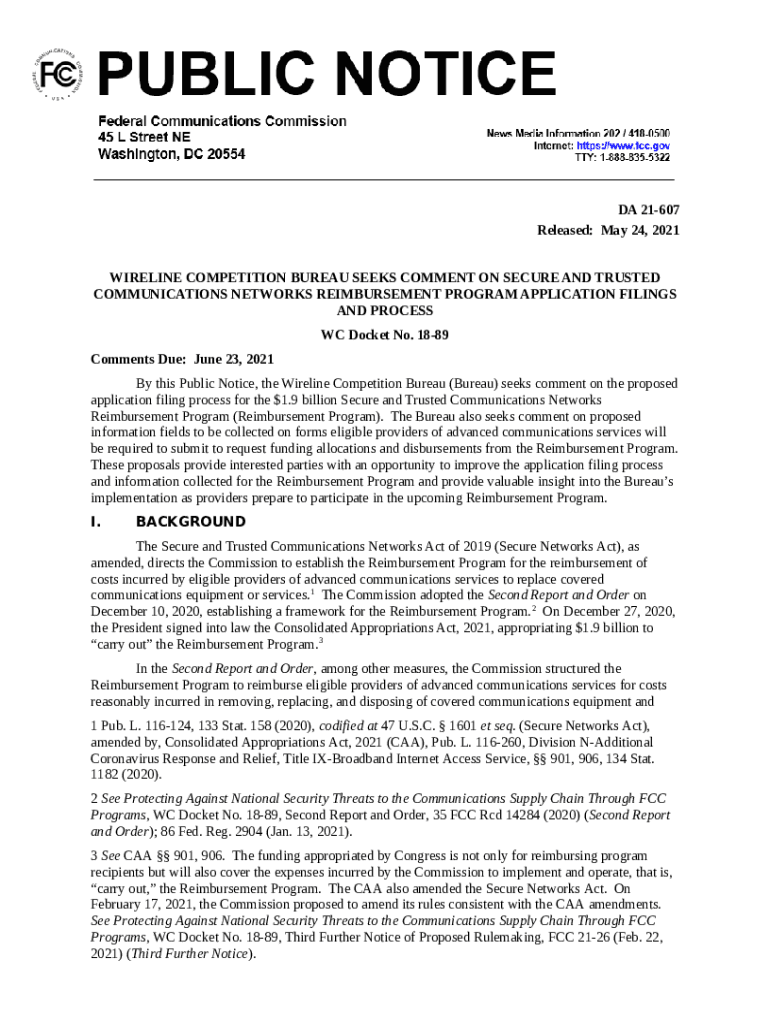 Wireline Competition Bureau Seeks Comment on Secure ... Doc Template ...