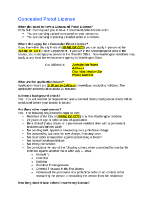 Concealed pistol licenseWashington State Department of ... - dol wa Doc ...