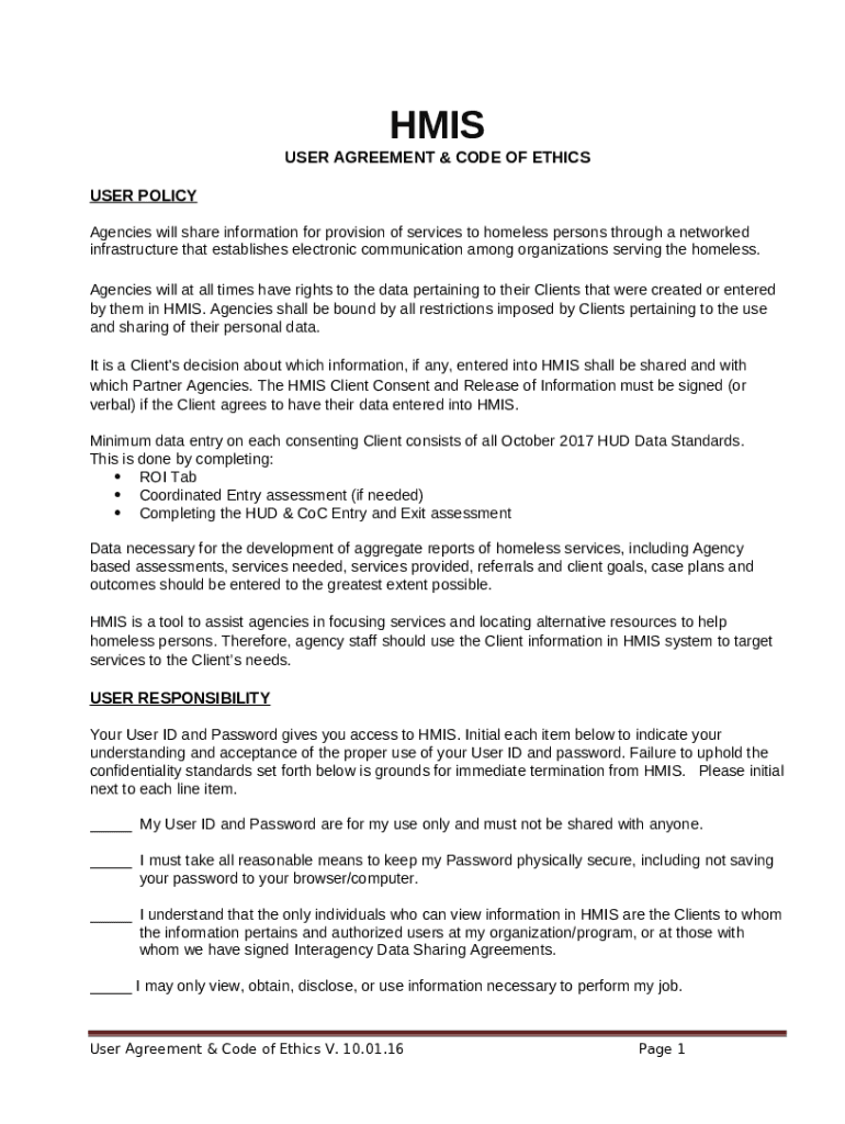 Appendix G: SAMPLE NYC HMIS Project End User ... Doc Template | pdfFiller