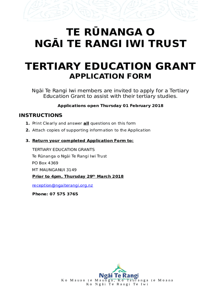 Tertiary Grants - online Doc Template | pdfFiller