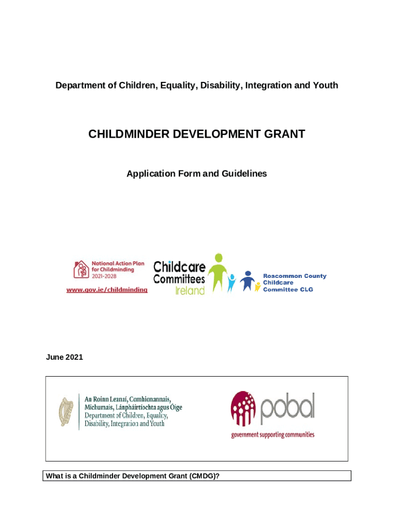 (1) CMDG Application and Guidelines 2021 Doc Template | pdfFiller