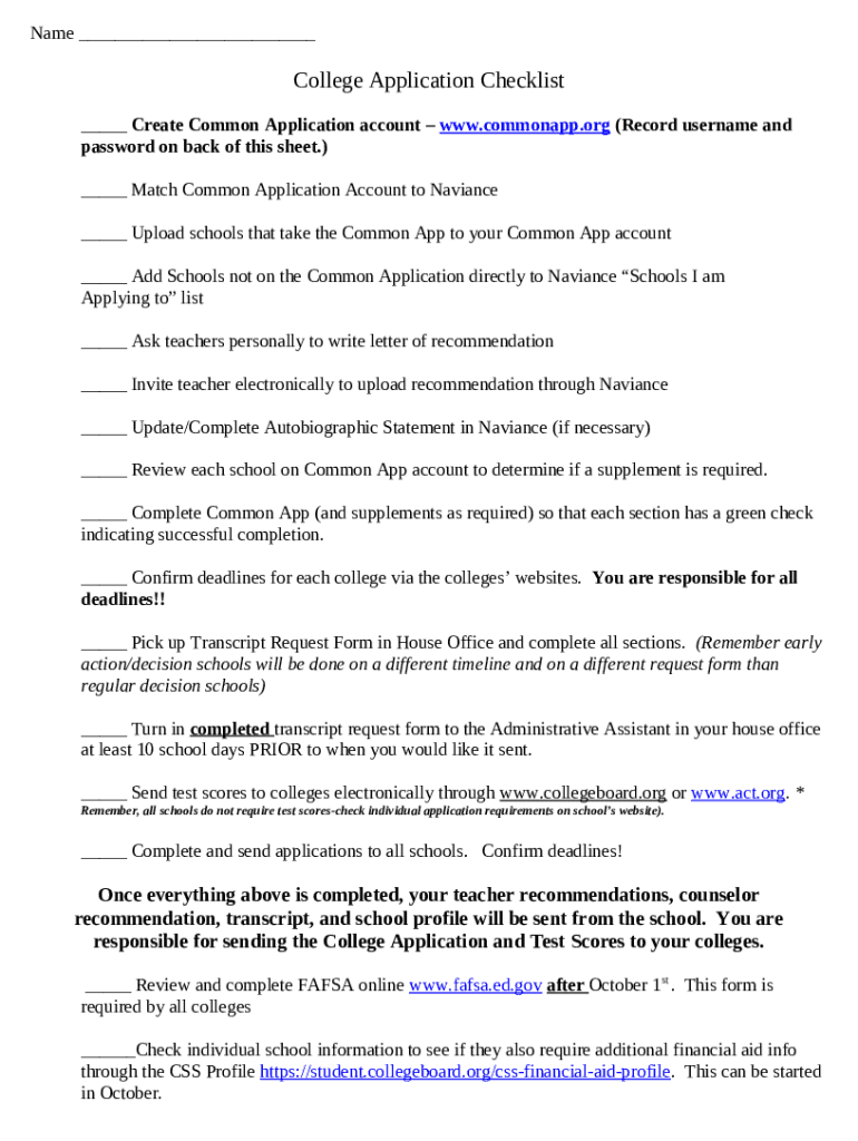 Naviance-Student-College-Application-Checklist. ... Doc Template ...
