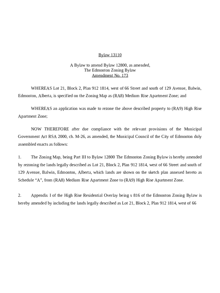 A Bylaw to amend Bylaw 12800, as ... - webdocs edmonton Doc Template ...