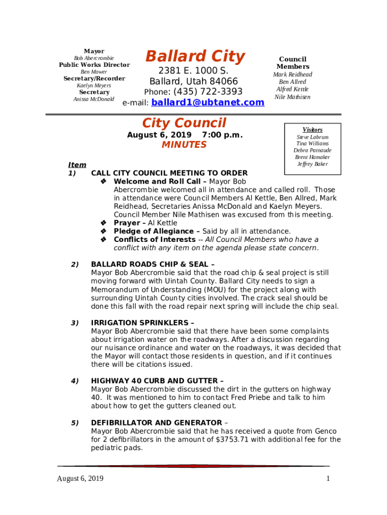 Ballard City Doc Template | pdfFiller