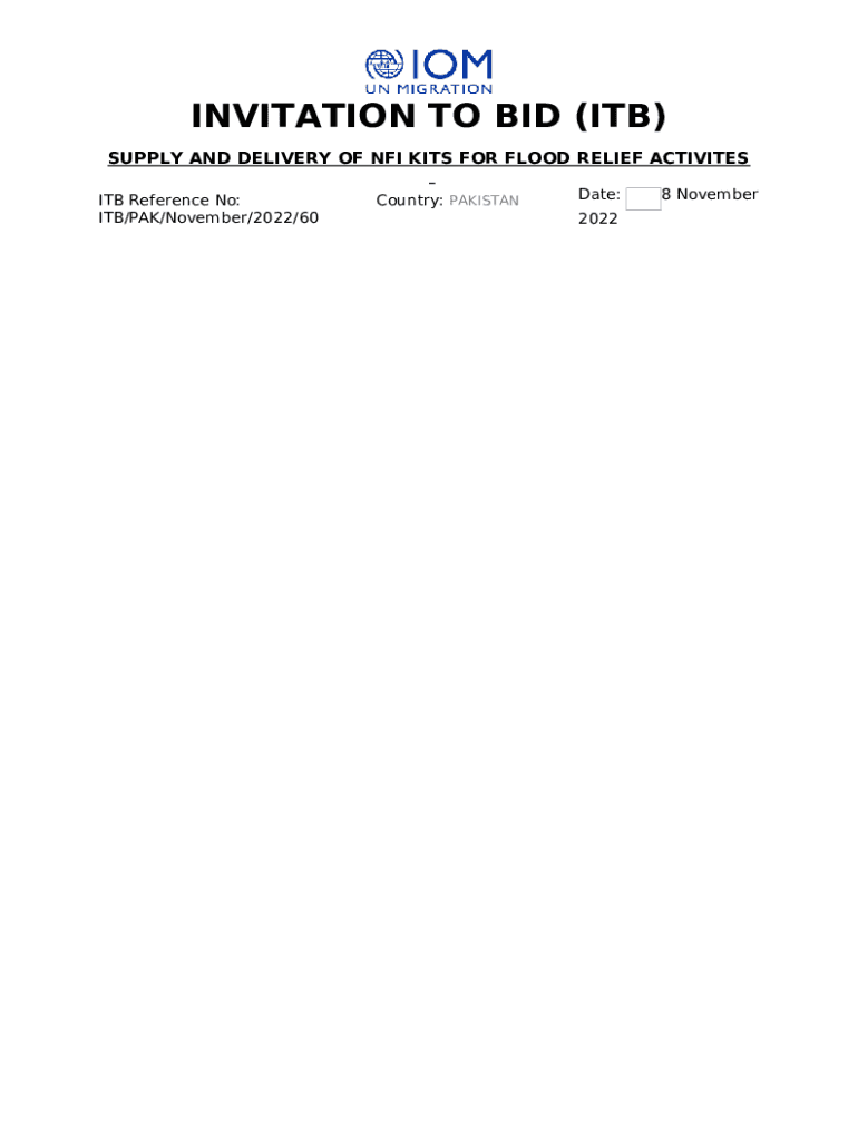 SUPPLY AND DELIVERY OF NFI KITS FOR FLOOD RELIEF ACTIVITES Doc Template ...