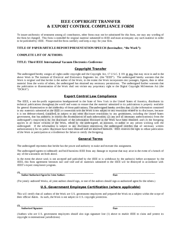 About the IEEE Copyright - IEEE Author Center Journals Doc Template ...