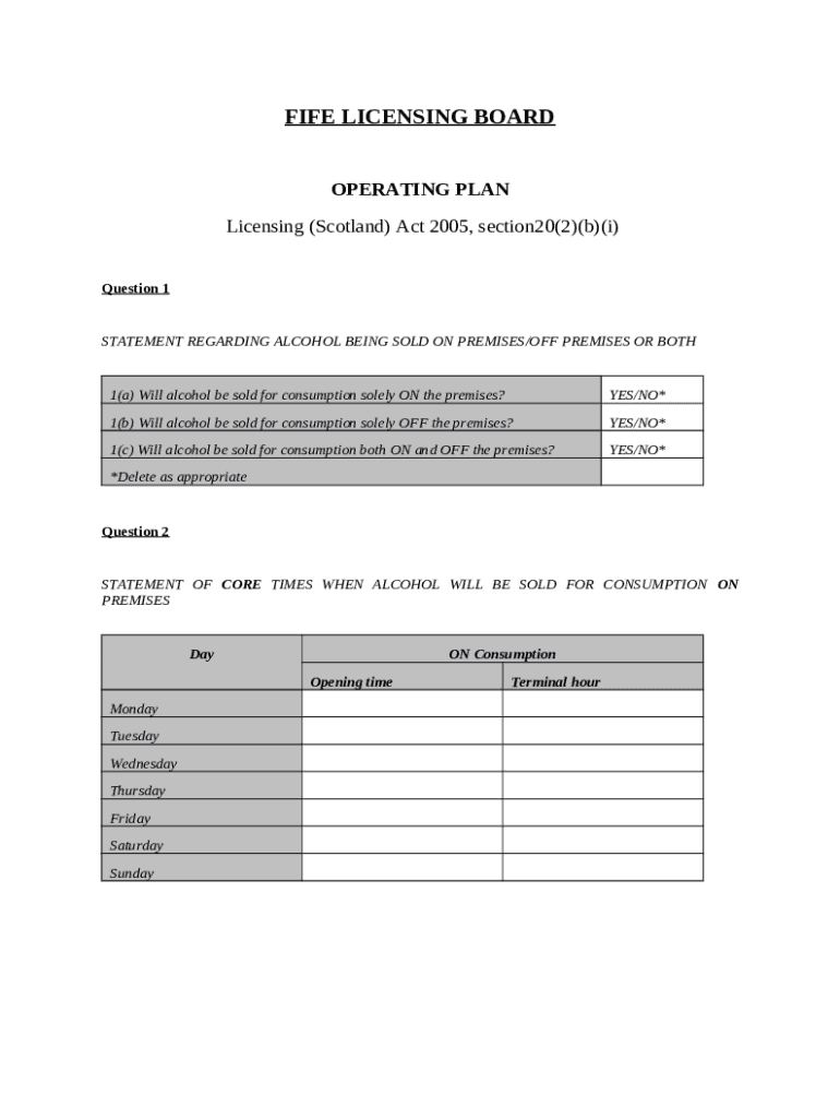 Operating Plan Doc Template | pdfFiller