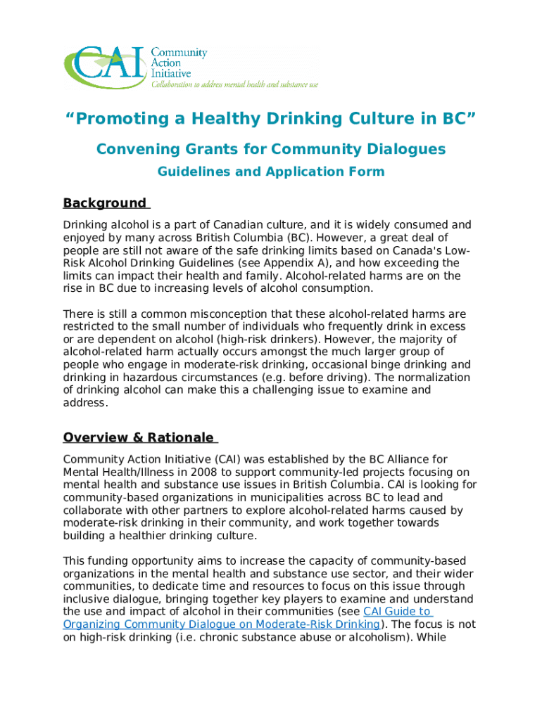 CAI Funding Overview and Application Doc Template | pdfFiller