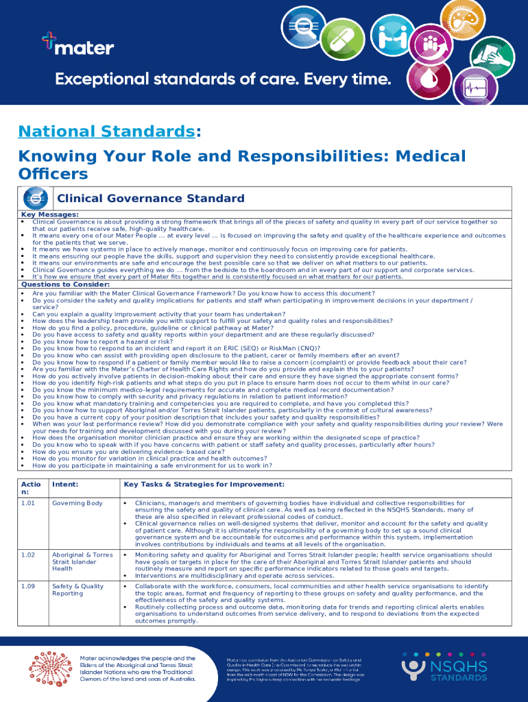 Knowing Your Role and Responsibilities: Medical Officers Doc Template | pdfFiller
