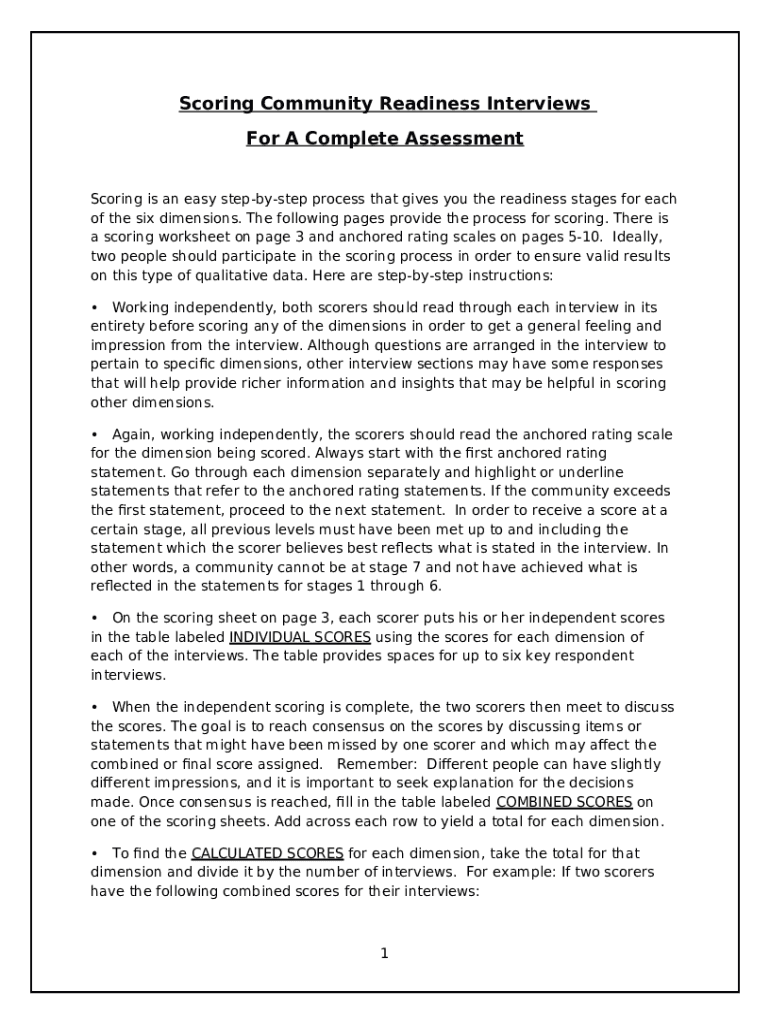 IPFS Tri-Ethnic Community Readiness Assessment Process Doc Template ...