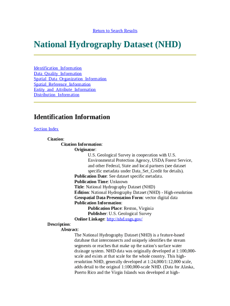 National Hydrography DatasetU.S. Geological Survey - ftp odot state or ...