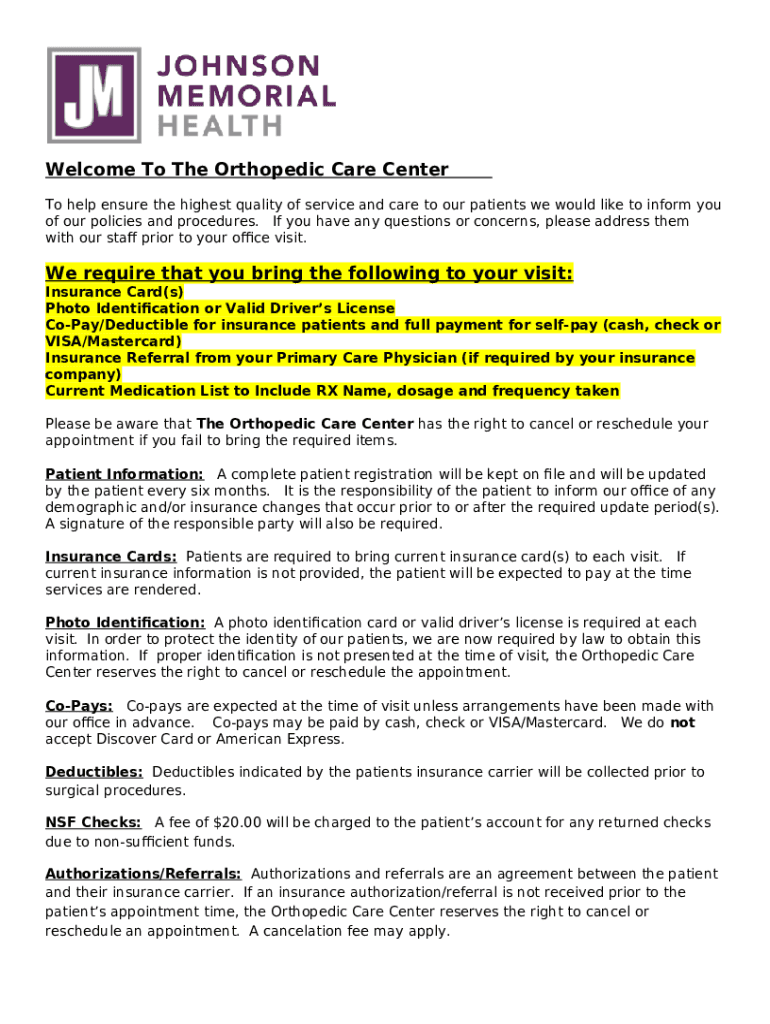 We require that you bring the following to your visit Doc Template ...