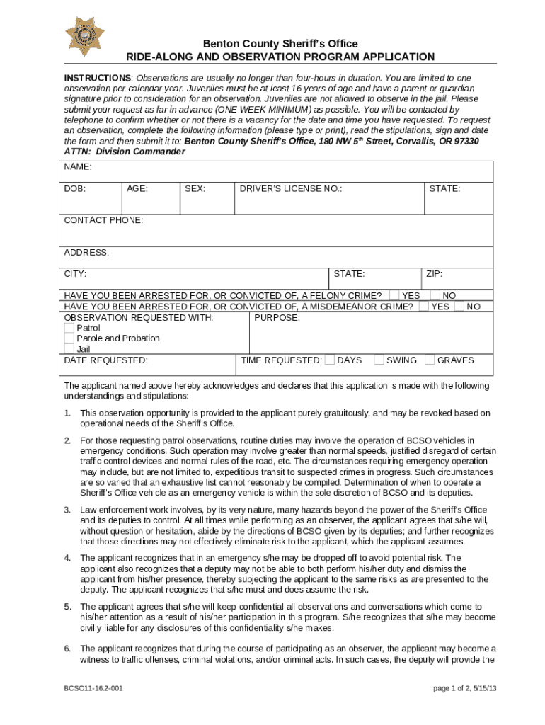 s, Permits, and ApplicationsBenton County Oregon Doc Template | pdfFiller
