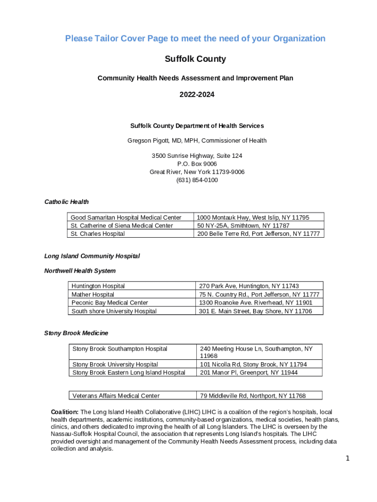 Suffolk County CHA-CHIP Template 2022 Doc Template | pdfFiller