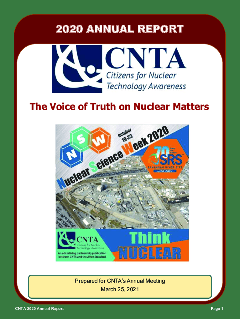 Fillable Online 2021 ANNUAL REPORT The Voice of Truth on Nuclear Matters Fax Email Print - pdfFiller