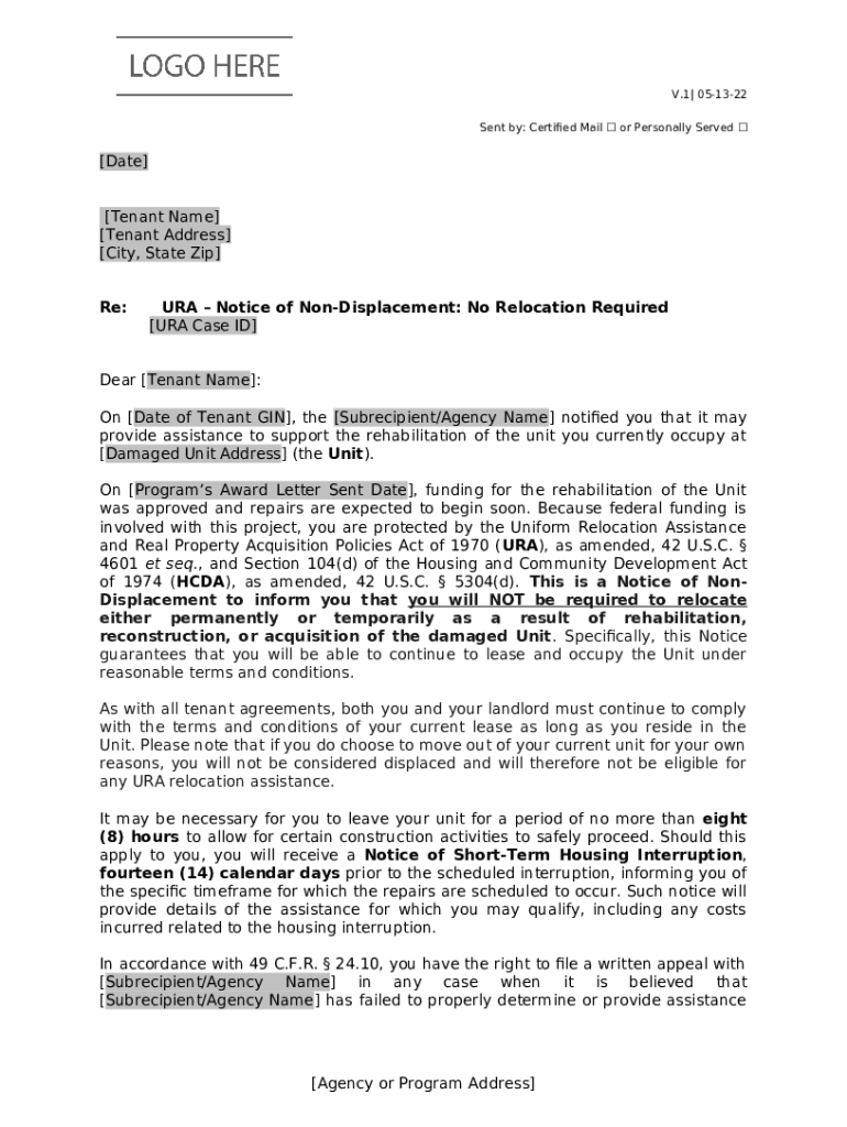 Guide General Ination Notice Residential Tenant ... Doc Template ...