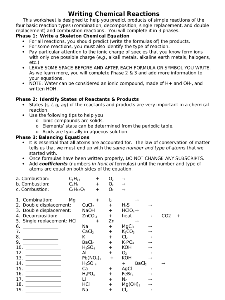 Solved This worksheet is designed to help you predict Doc Template ...