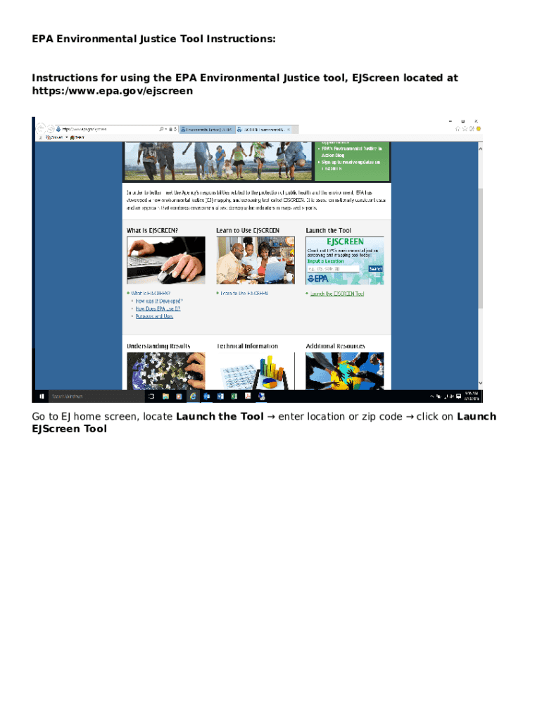 Environmental Justice Screening and Mapping Tool Doc Template | pdfFiller