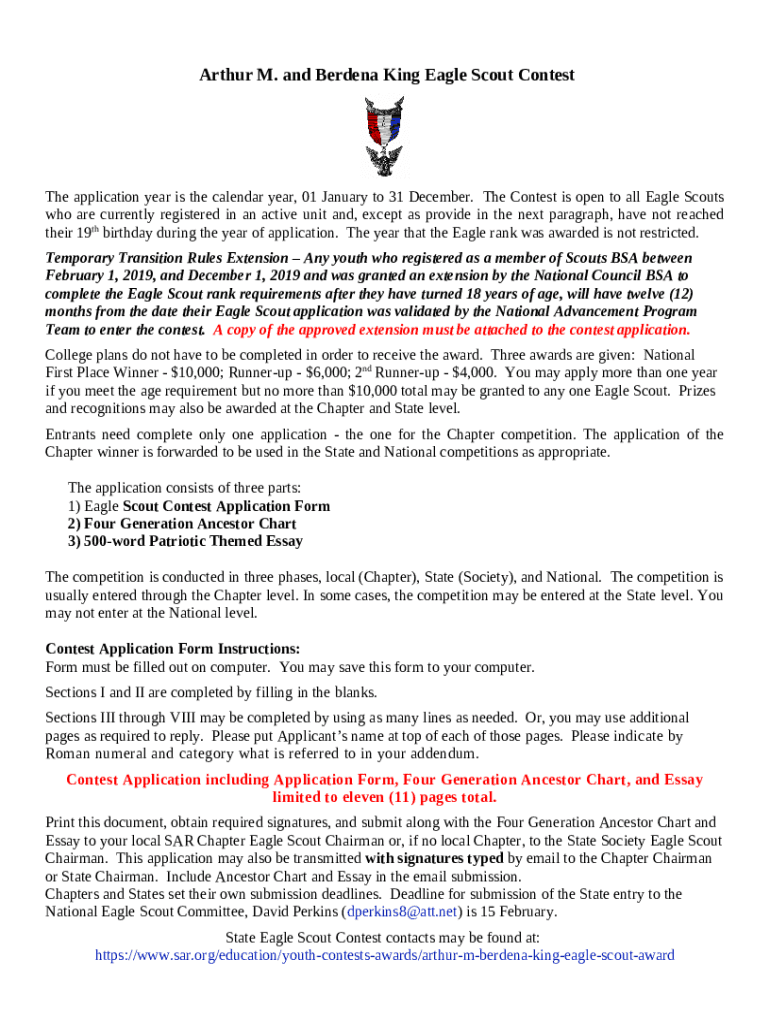 The Arthur M. & Berdena King Eagle Scout Scholarship ... Doc Template ...