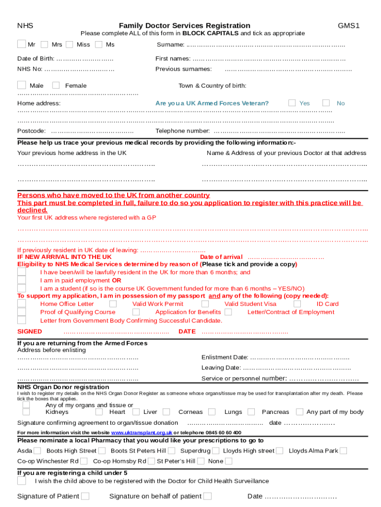 Welcome to Torridon Road Medical Practice Doc Template | pdfFiller